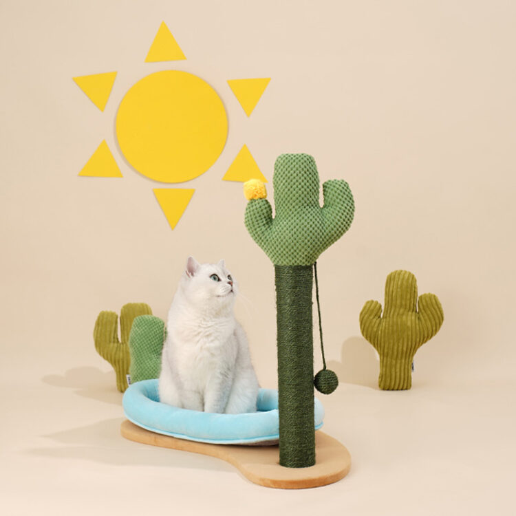 Cactus Cat Scratching Post with Bed - ZezeLife